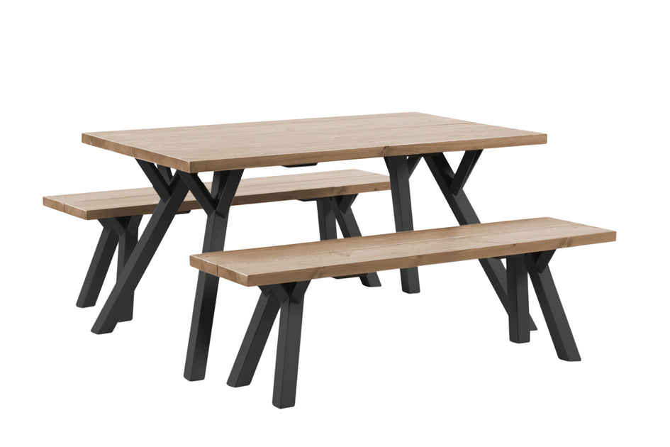 VENLA 4 hengen penkkiryhmä lankkupöydällä ja puujaloilla – Stemma.fi
